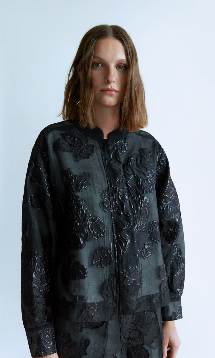 Black Metallic Jacket – Venezuela Boutique